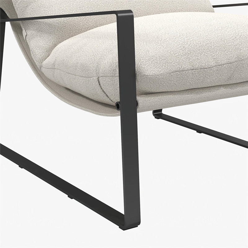 Latitude Run® Gatsby Upholstered Sling Accent Chair, Ivory Linen & Reviews | Wayfair